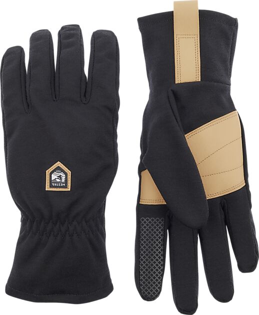 HESTRA Merino Windwool Liner - 5 finger Black Unisex | Løplabbet.no