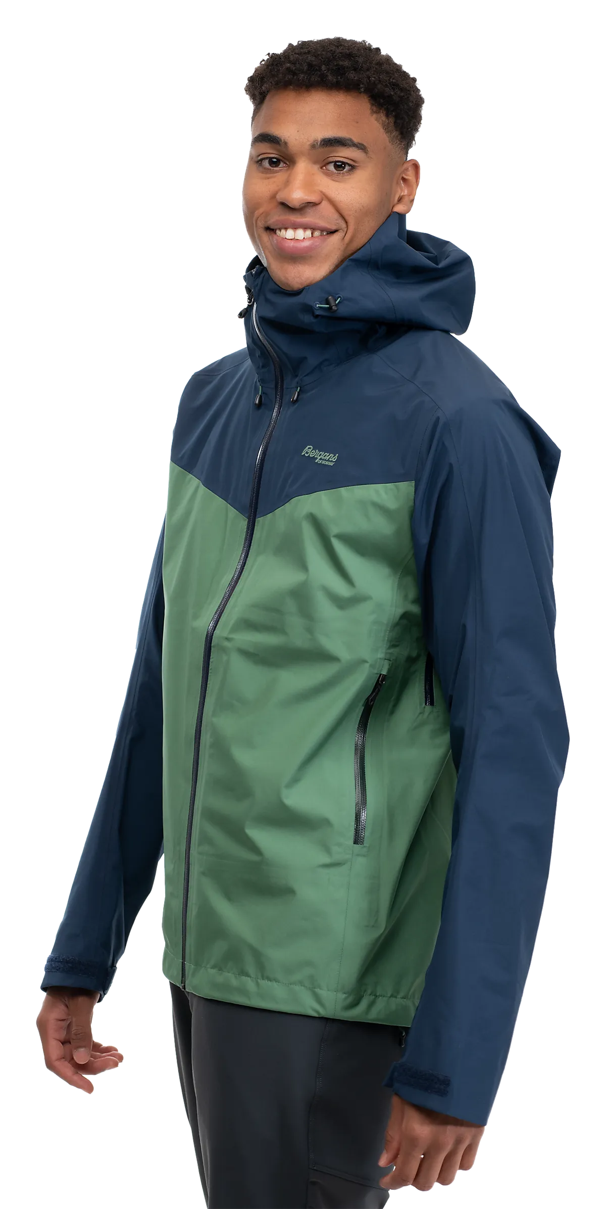 BERGANS OF NORWAY Skar Light 3L Shell Jacket Herre Dark Jade Green/Navy ...