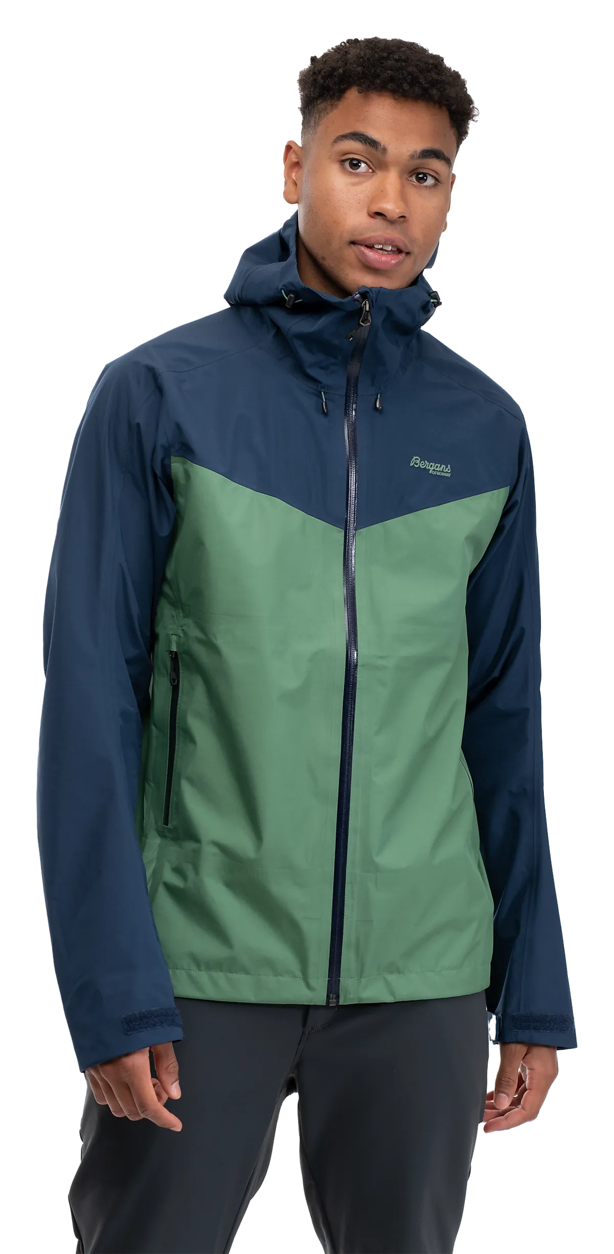 BERGANS OF NORWAY Skar Light 3L Shell Jacket Herre Dark Jade Green/Navy ...