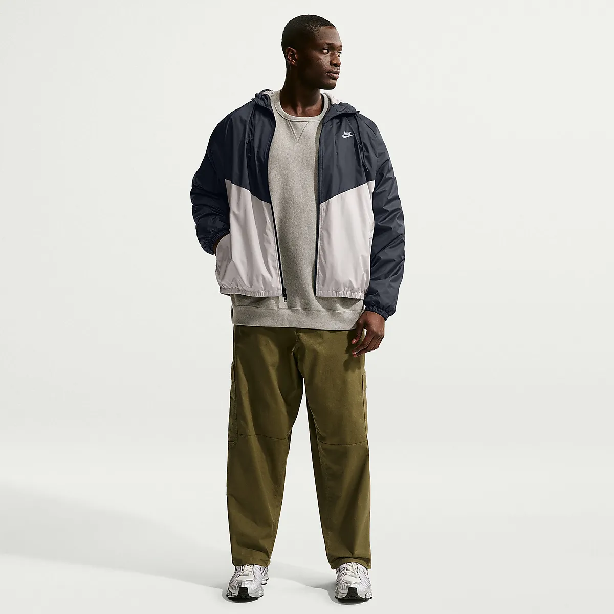 NIKE Windrunner Men's Lined Jacket BLACK/CREAM II/CREAM II Herre ...