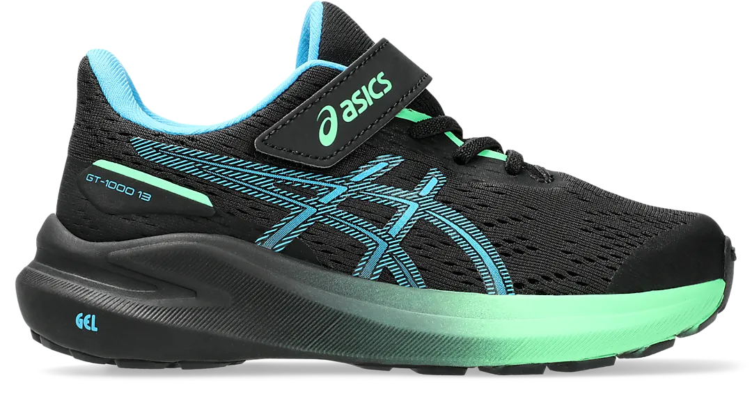 ASICS GT-1000 13 PS BLACK/DIGITAL AQUA Barn | Intersport.no