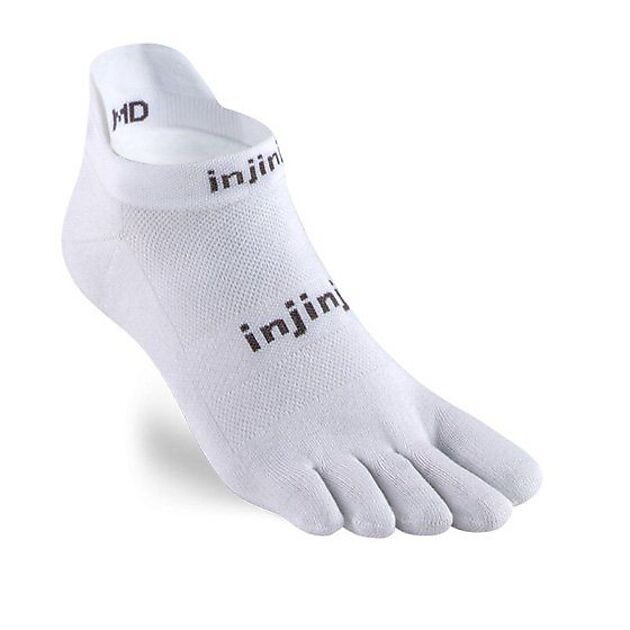 INJINJI Run Lightweight No-Show White Unisex | Løplabbet.no