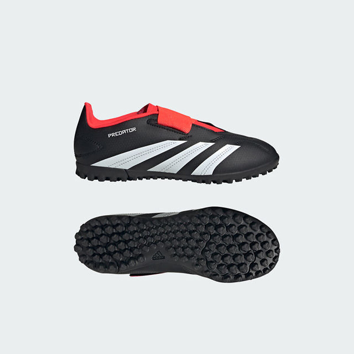 ADIDAS PREDATOR CLUB VEL TF J CBLACK/FTWWHT/SOLRED Barn | Sport1.no