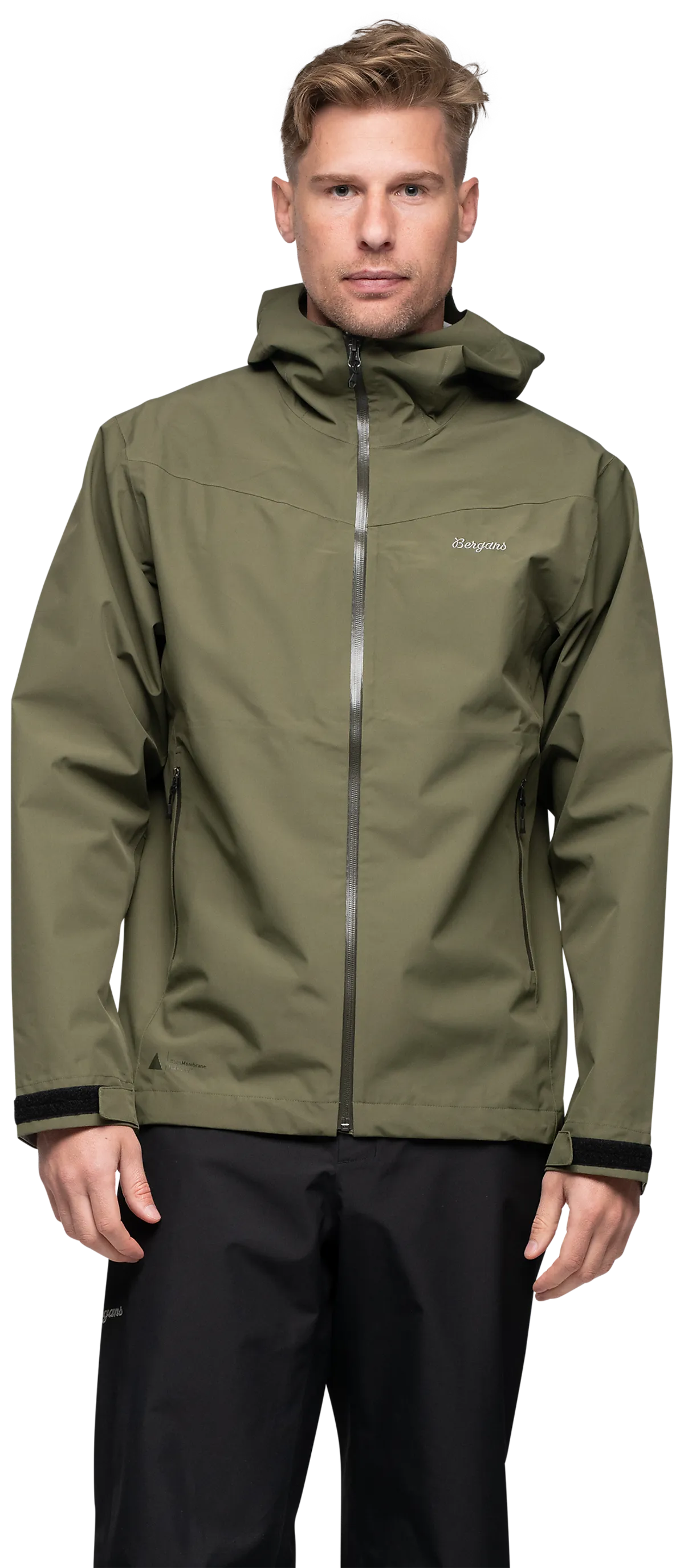 BERGANS OF NORWAY Essentials Shell 2.5L Jacket Men Dark Green Mud Herre ...