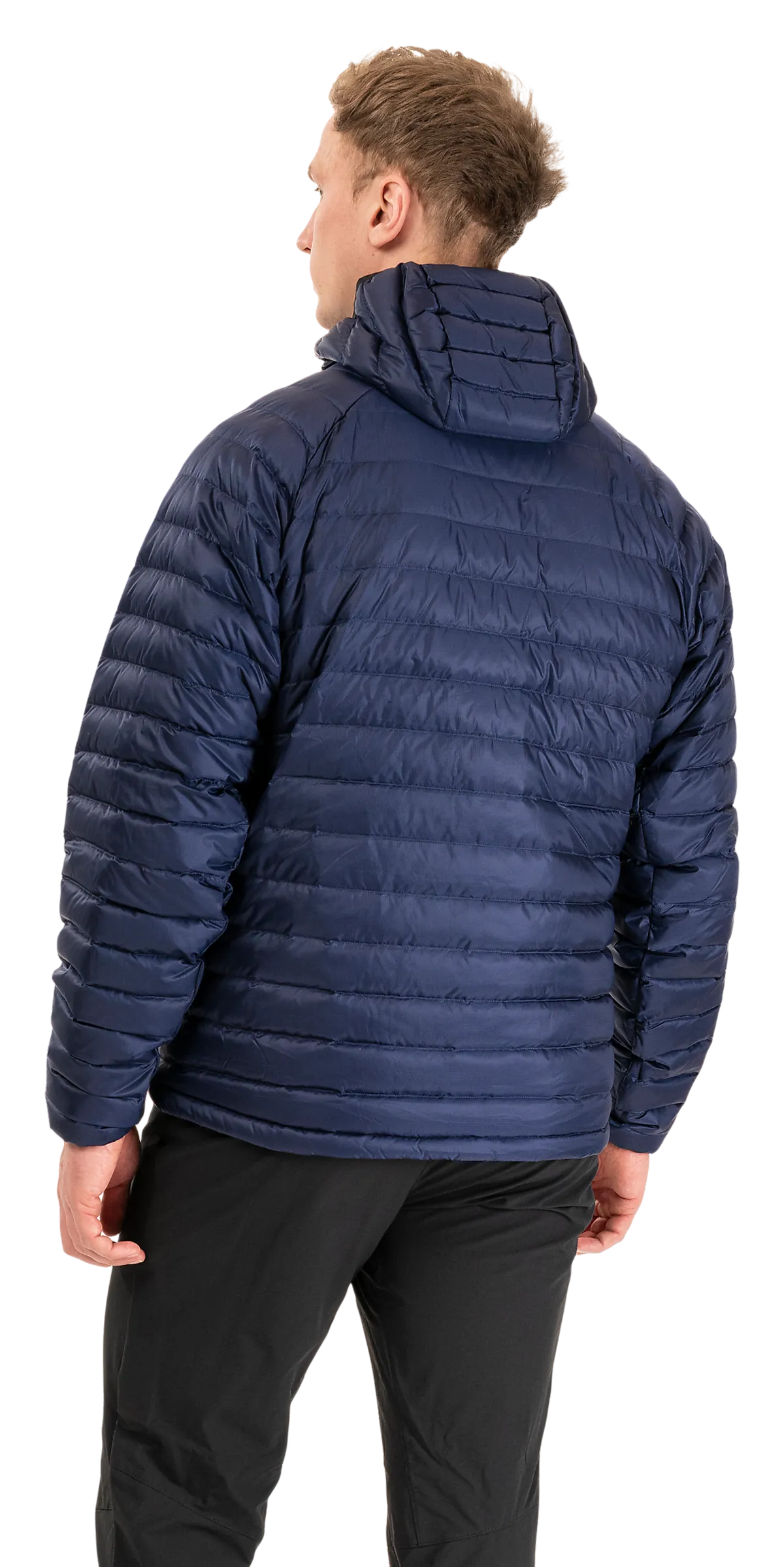 BERGANS OF NORWAY Vaagaa Light Down Jacket Hood Men Navy Blue/Alert ...