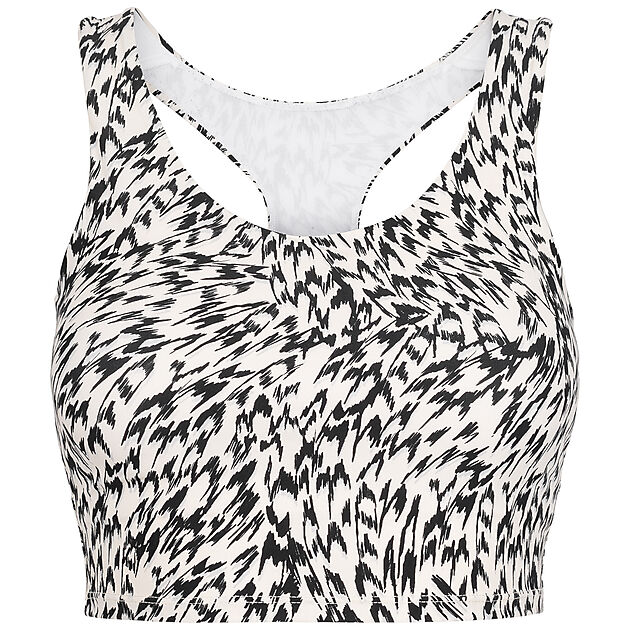JOHAUG Elevated Performance Top Tofu White/Black Print Dame | Sport1.no