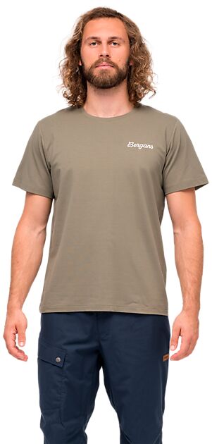 BERGANS OF NORWAY Nordmarka Organic Cotton Print Tee Men Green Mud ...